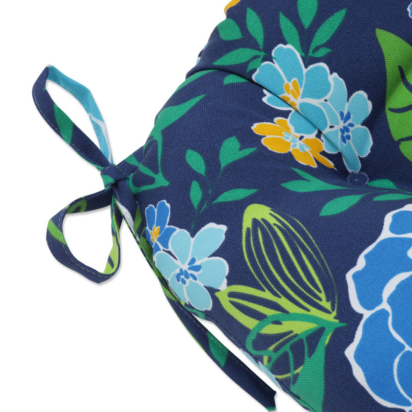 Outdoor/Indoor Spring Bling Blue Blue LARGE CHAIRPAD- 2PK 17 in. L X 17 ...