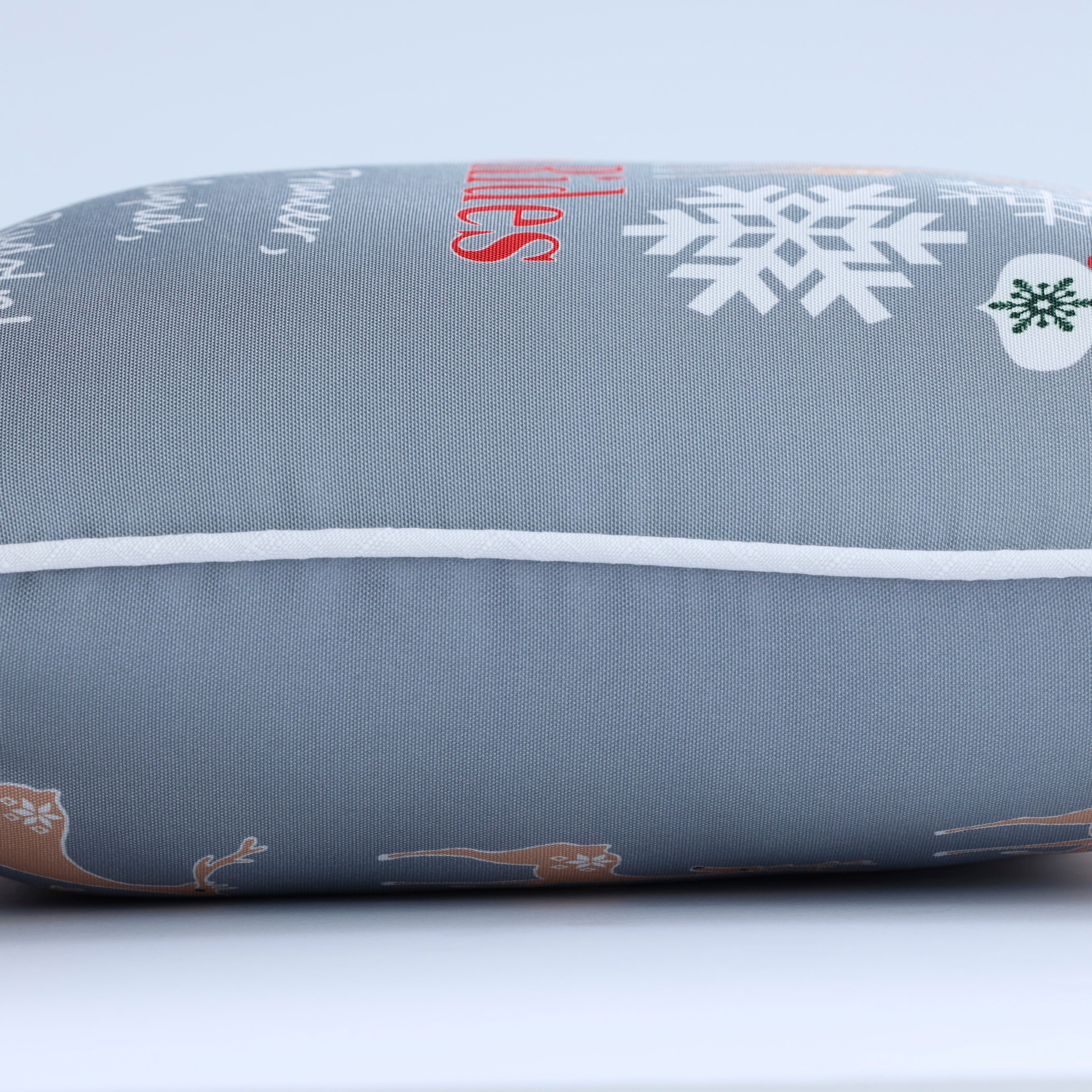 Outdoor/Indoor Sleigh Rides Gray 18 in. L X 18 in. W X 5 in. D - Pillow ...