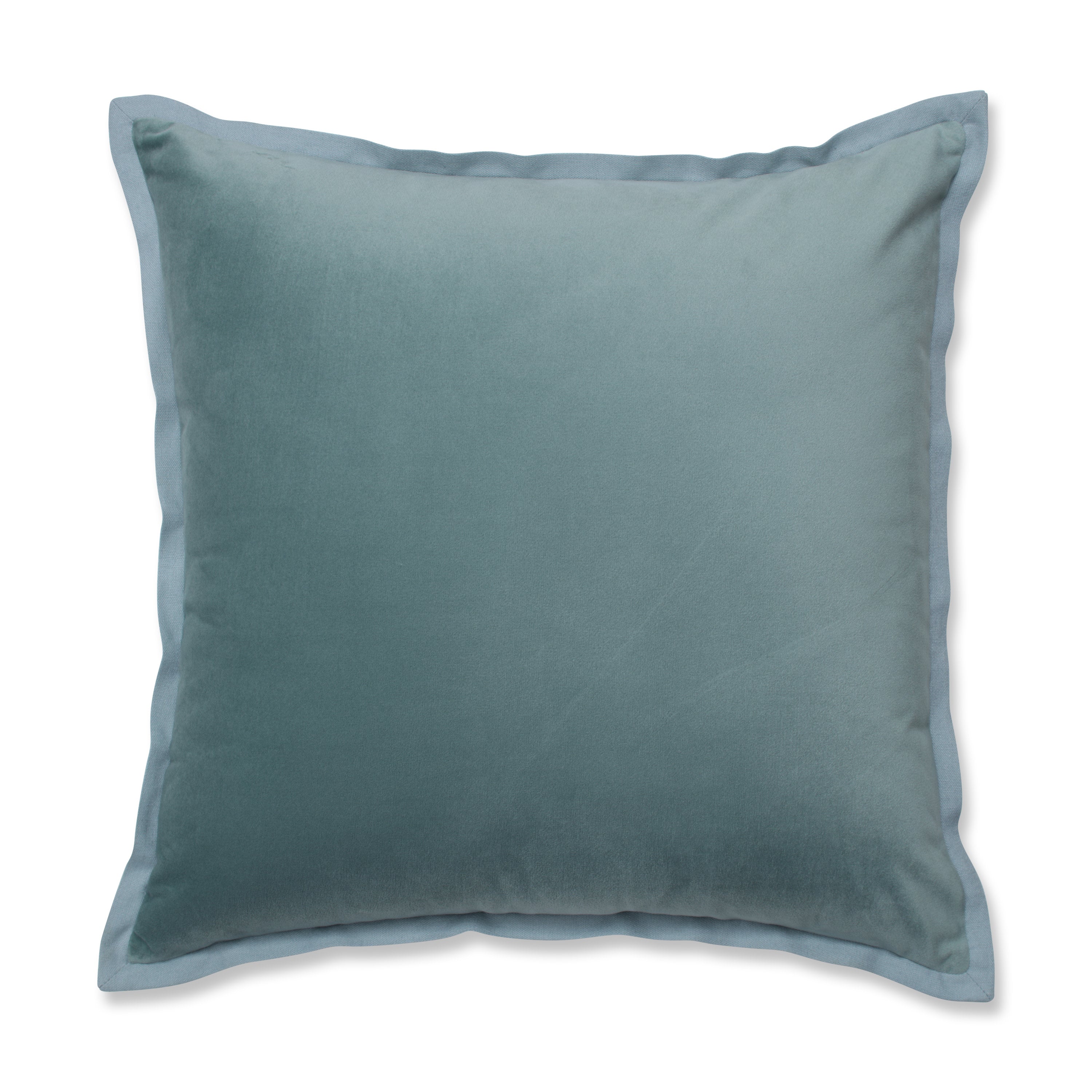 Indoor Velvet Flange Ice Blue 18-Inch Throw Pillow - Pillow Perfect