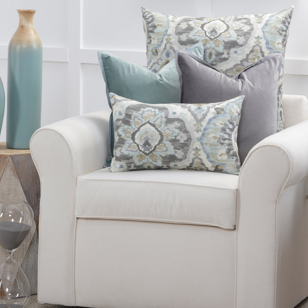 Indoor Velvet Flange Ice Blue 18-Inch Throw Pillow - Pillow Perfect