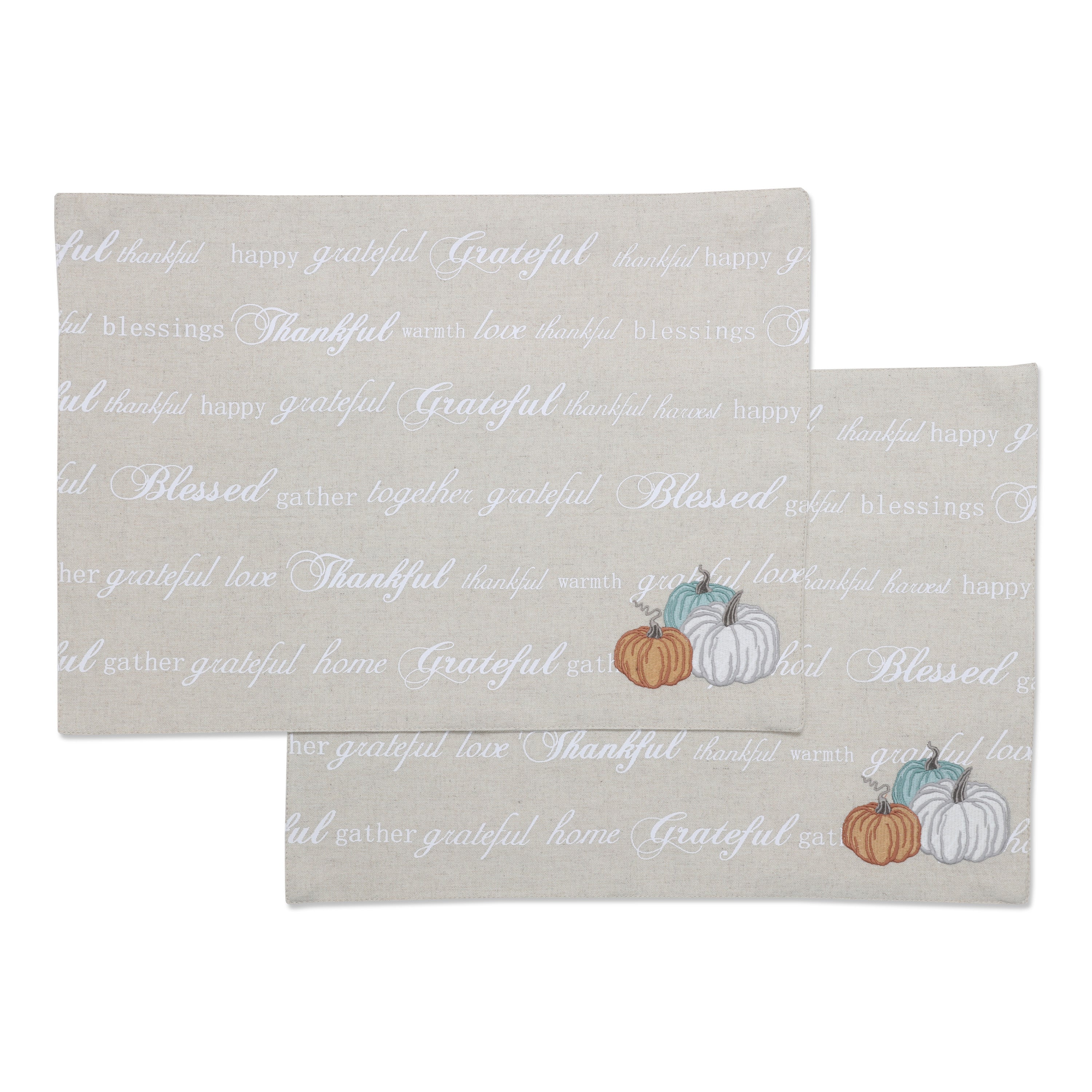 Thankful Pumpkins Natural Placemats 14" X 22" - Pillow Perfect