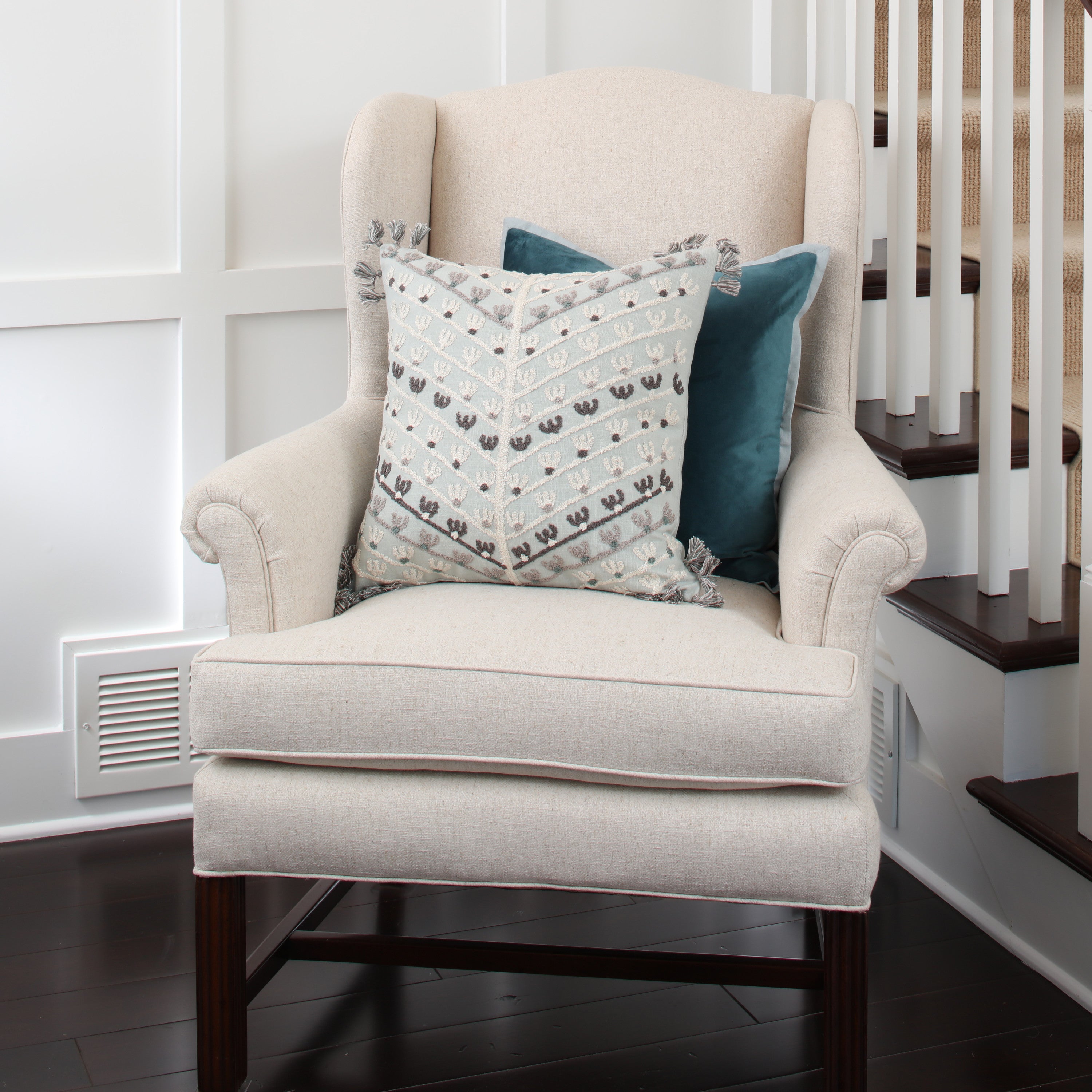 Indoor Velvet Flange Peacock Teal 18-Inch Throw Pillow - Pillow Perfect